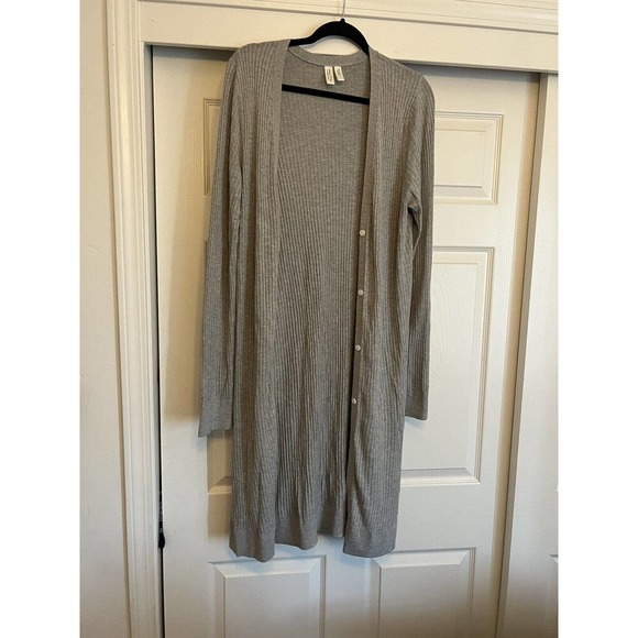 Anthropologie | Sweaters | Anthropologie Cali Gray Ribbed Cardigan ...